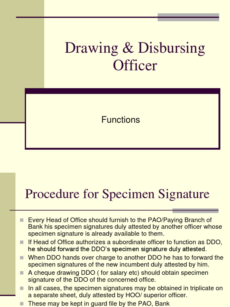DDO - Presentation PDF | PDF | Cheque | Government