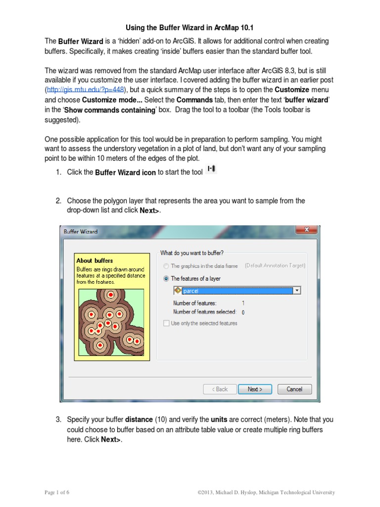 Using The Buffer Wizard in ArcGIS 10x | PDF | Arc Gis | Data