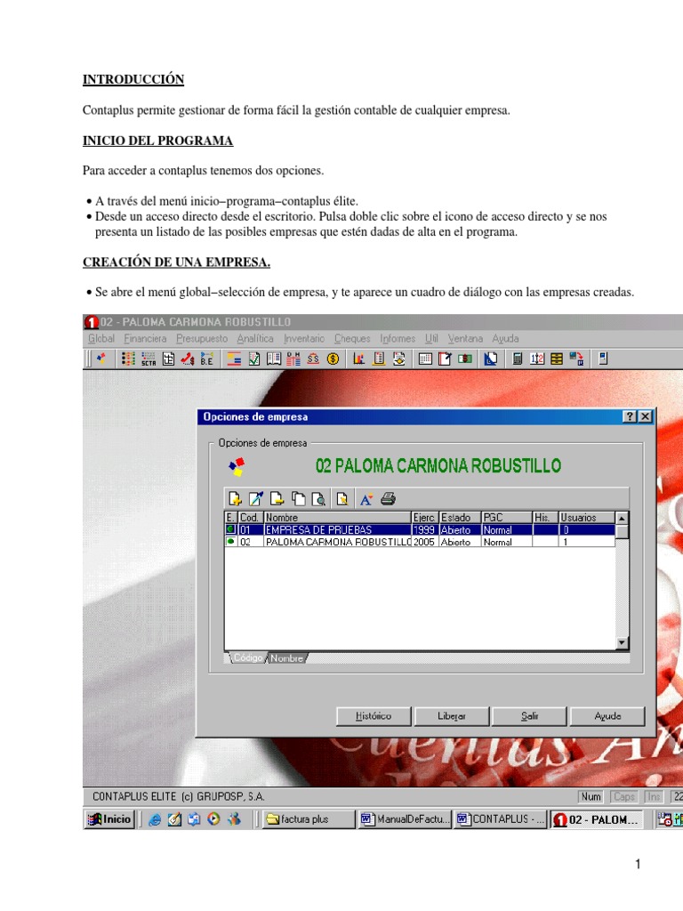 APUNTES Contaplus | PDF | Ventana (informática) | Contabilidad