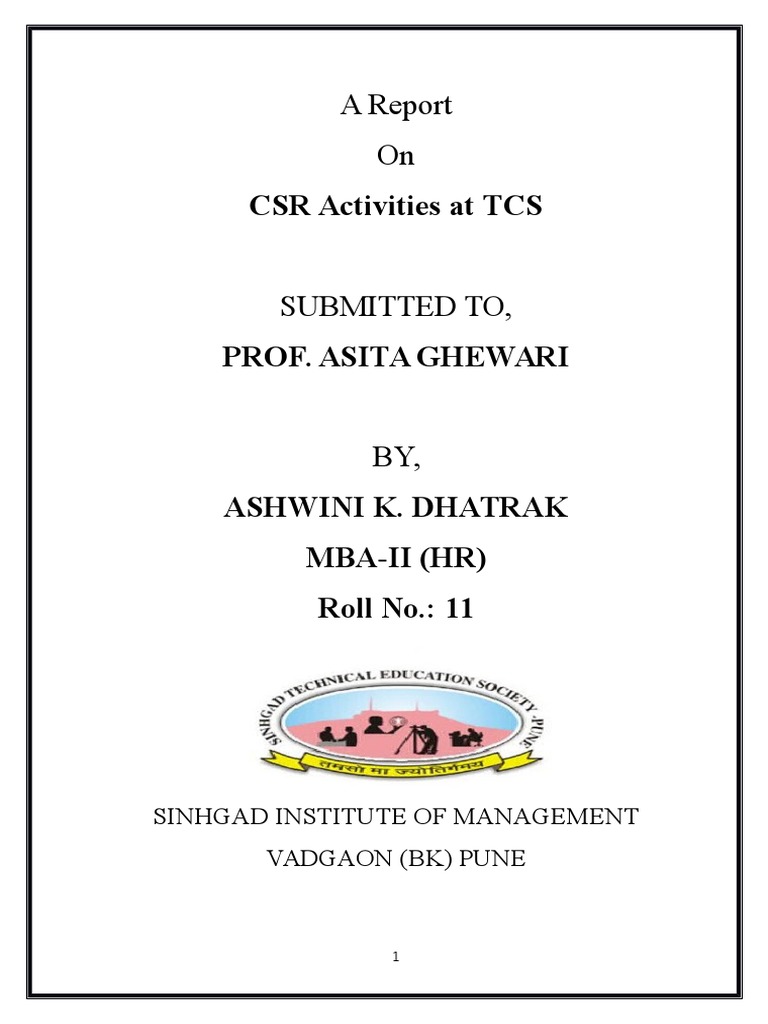 CSR at TCS | PDF | Corporate Social Responsibility | Sustainability