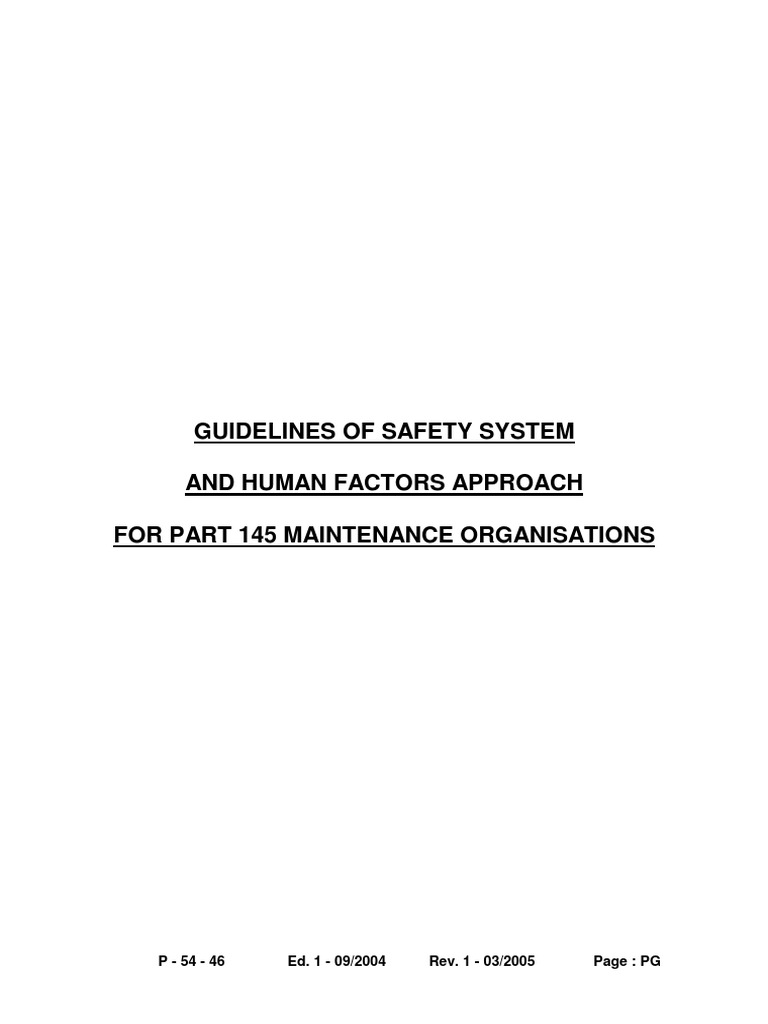 Safety System and Human Factors Approach For Part 145 | PDF | Human ...