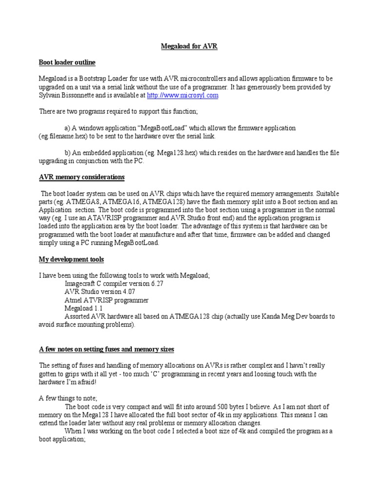 Megaload For AVR | PDF | Booting | Electronic Engineering