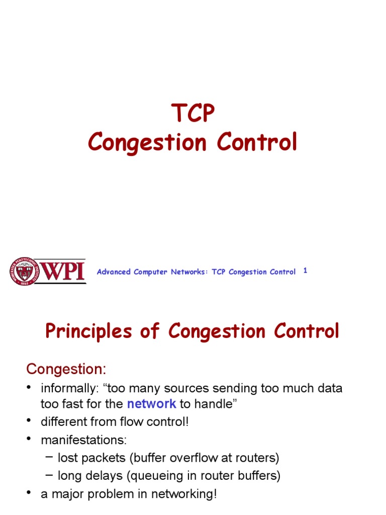 TCP Congestion Control: AIMD and Slow Start | PDF | Network Congestion ...