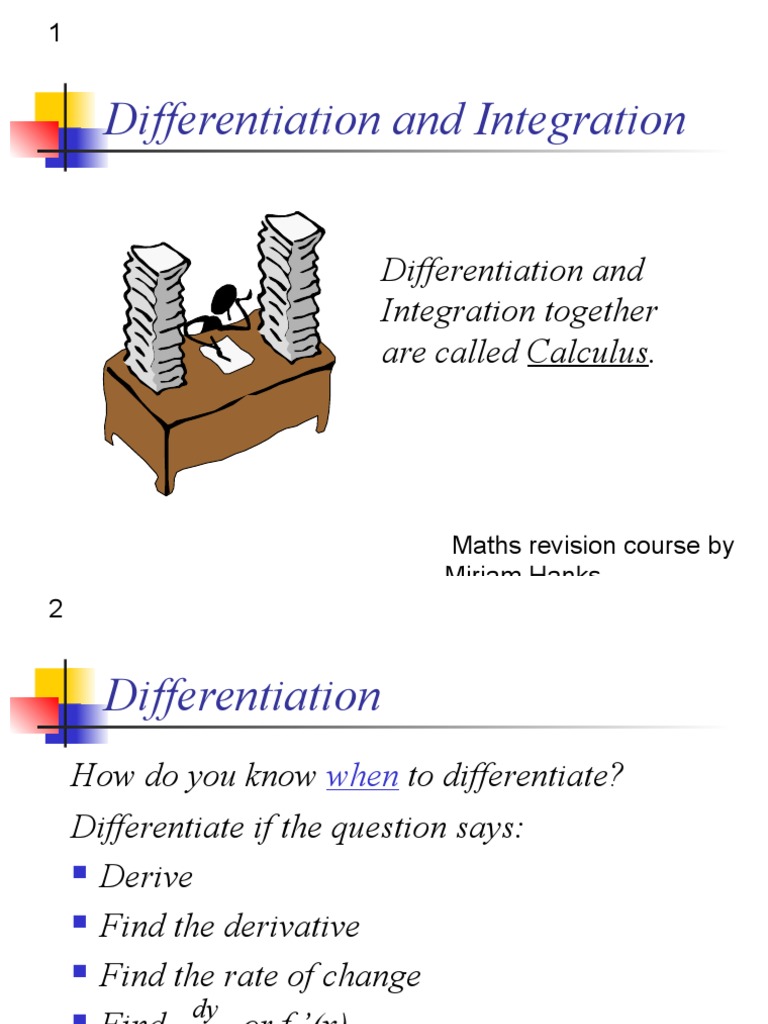 Calculus (Differentiation and Integration) | PDF | Integral | Calculus