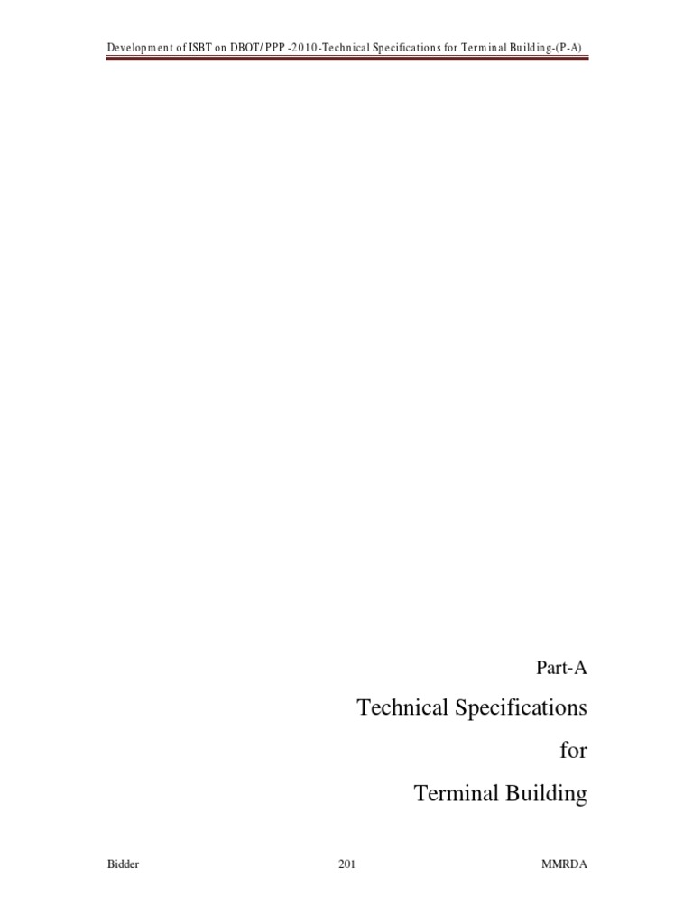 Technical Specifications For Terminal Building | PDF | Structural Steel ...