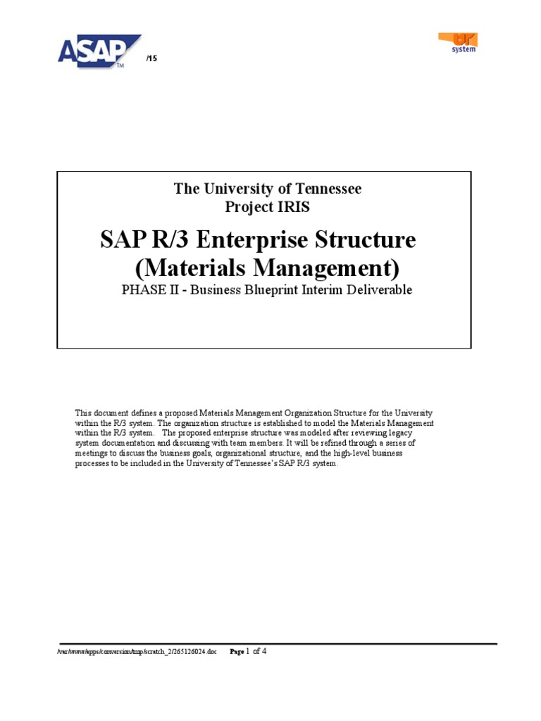 SAP R/3 Enterprise Structure (Materials Management) : The University of ...