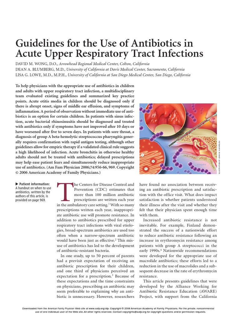 Antibiotic For AURI | PDF | Pneumonia | Bronchitis