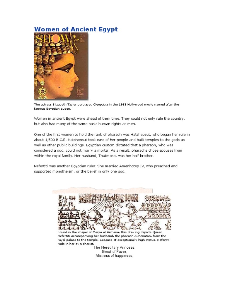 Women of Ancient Egypt | PDF | Cleopatra | Ancient Egypt