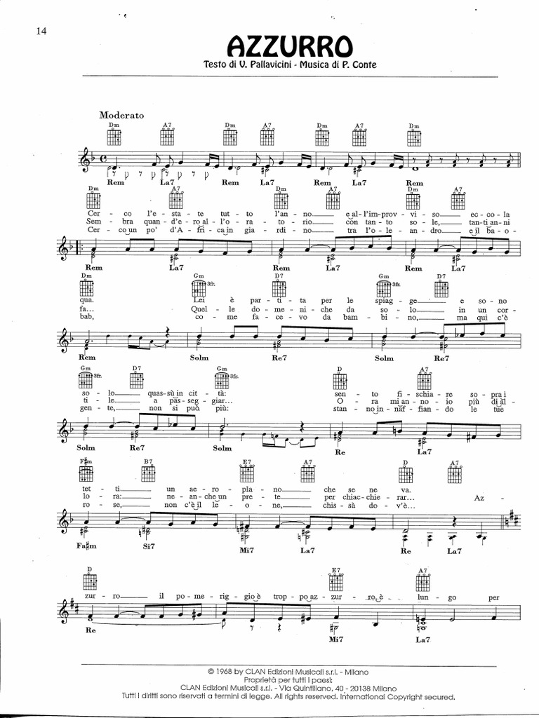 Azzurro - Adriano Celentano | PDF