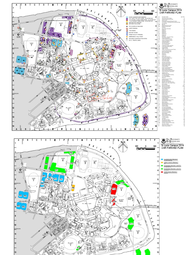 UQ Carpark Map | PDF | Parking Lot | Road Transport