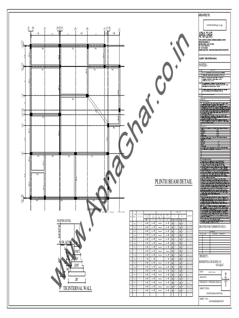 Plinth Beam Detail Drawing | PDF | Technology & Engineering