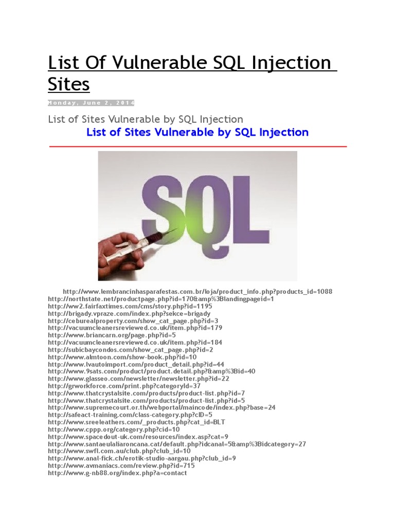 Vulnerable Websites | PDF | Security Hacker | Security Technology