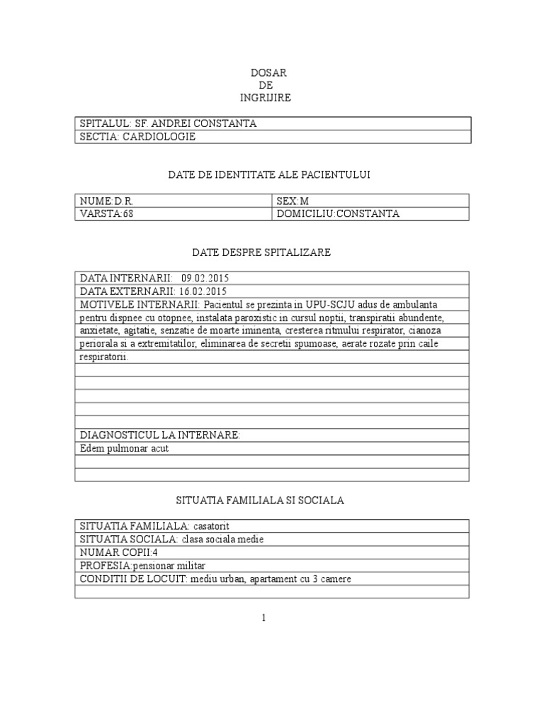 Dosar de Ingrijire | PDF