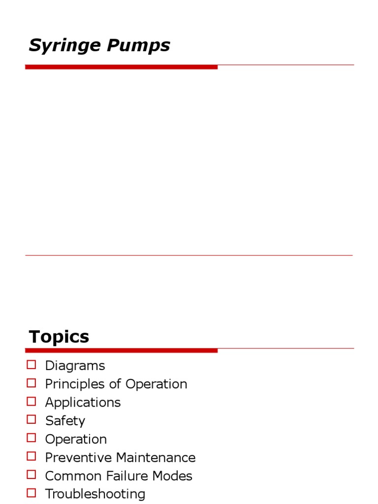 Syringe Pump Operation and Maintenance Guide | PDF | Syringe | Pump