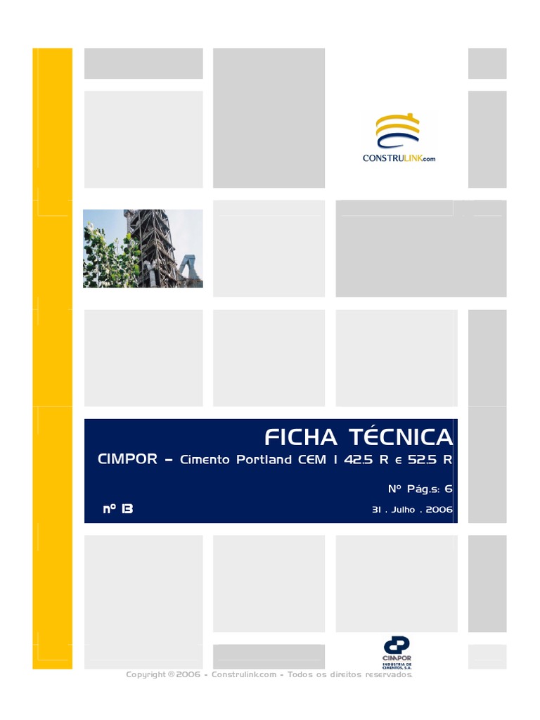 Classes de Cimentos | Cimento | Concreto