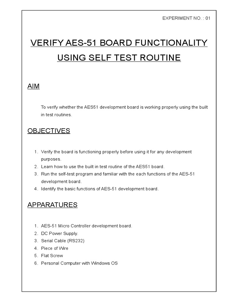 AES-51 Board Functionality Test Report | PDF | Power Supply | Analog To ...