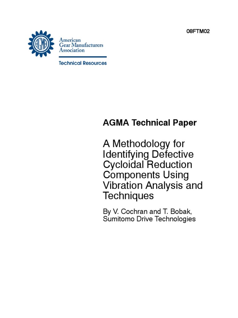 AGMA Technical Paper Sumitomo Cycloidal Vibration Analysis | PDF ...