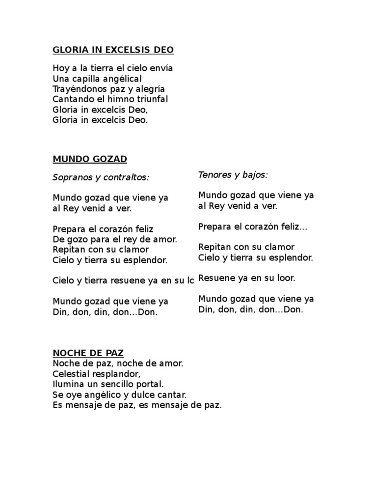 Gloria In Excelsis Deo Lyrics