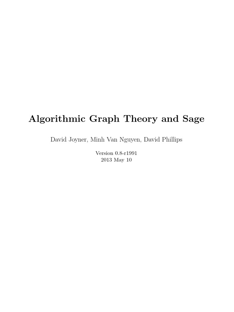 Algorithmic Graph Theory and Sage | PDF | Vertex (Graph Theory) | Graph ...