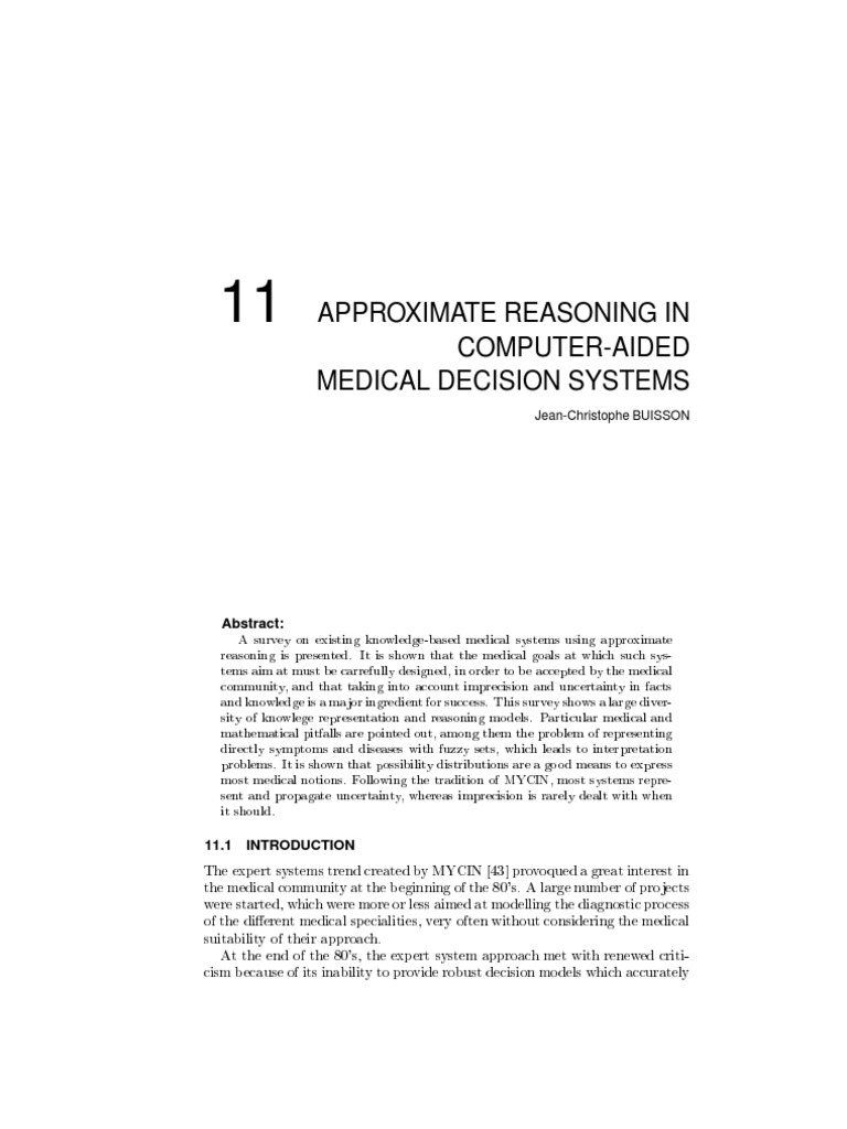 Medical Decision Systems Overview | PDF | Medical Diagnosis | Fuzzy Logic