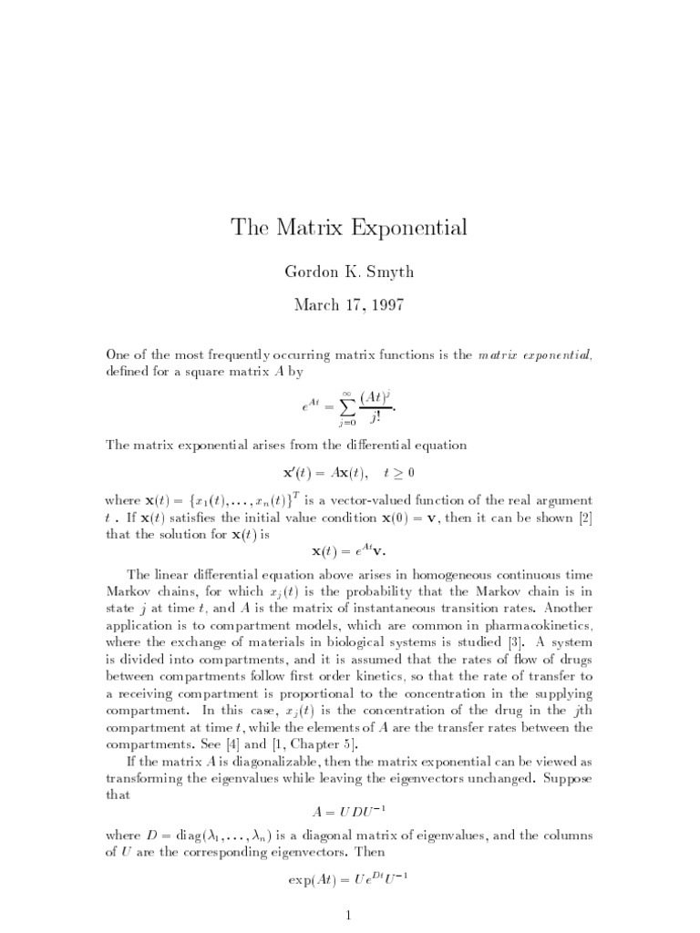 Expm | PDF | Eigenvalues And Eigenvectors | Markov Chain