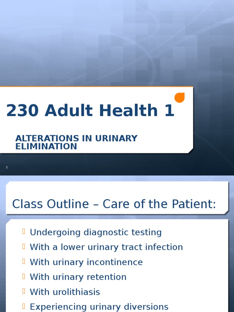 Alterations in Urinary Elimination | PDF | Urinary Incontinence ...