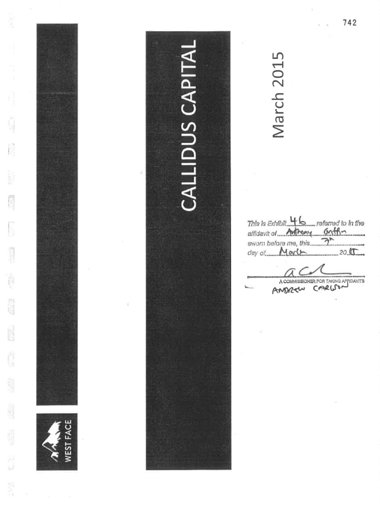 West Face Capital Presentation On Callidus Capital | PDF