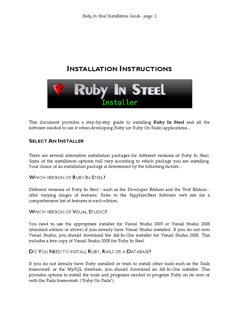 Installation Instructions | PDF | Installation (Computer Programs ...