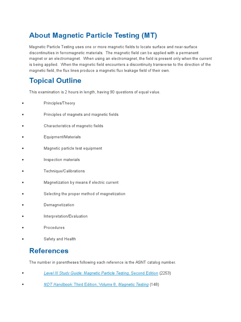 About Magnetic Particle Testing | PDF