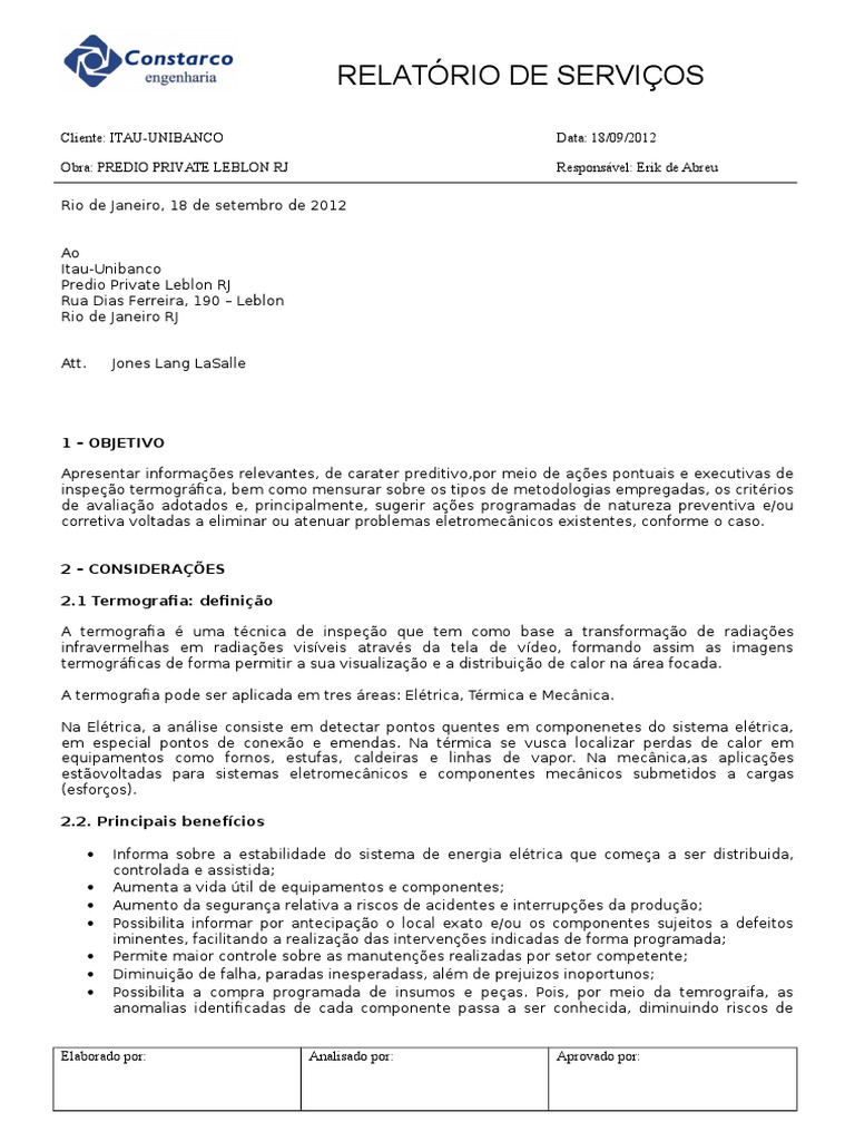 Relatorio Termografia Private | PDF | Termografia | Engenharia Elétrica