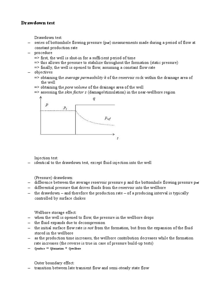 Drawdown Test | PDF | Petroleum Reservoir | Fluid Dynamics