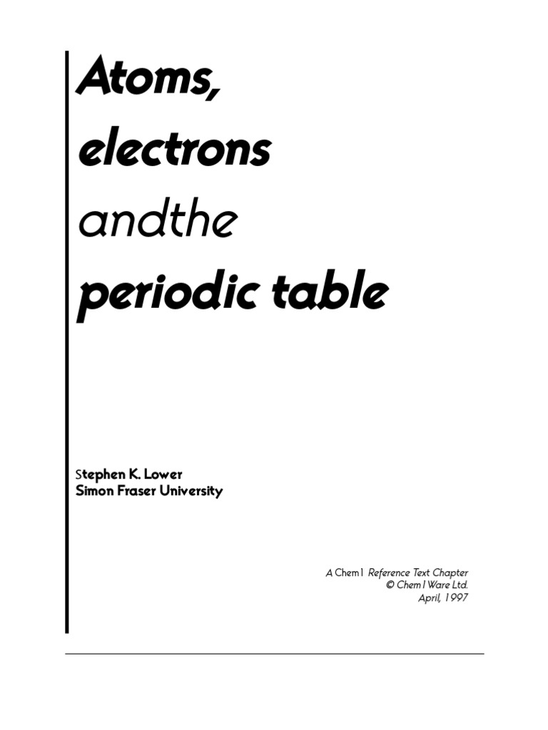 Atoms, Electrons and Periodic Table | PDF | Emission Spectrum ...