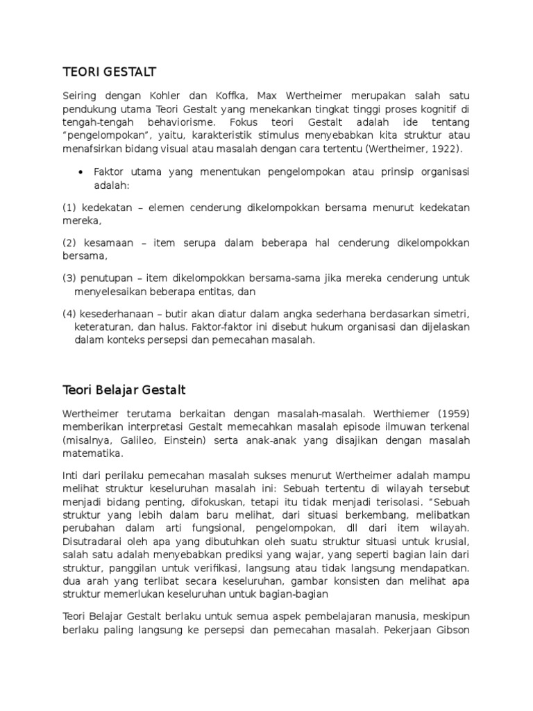 Teori Gestalt | PDF