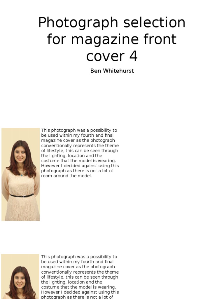 Magazine Cover Photo Selection Guide | PDF | Language Arts & Discipline ...