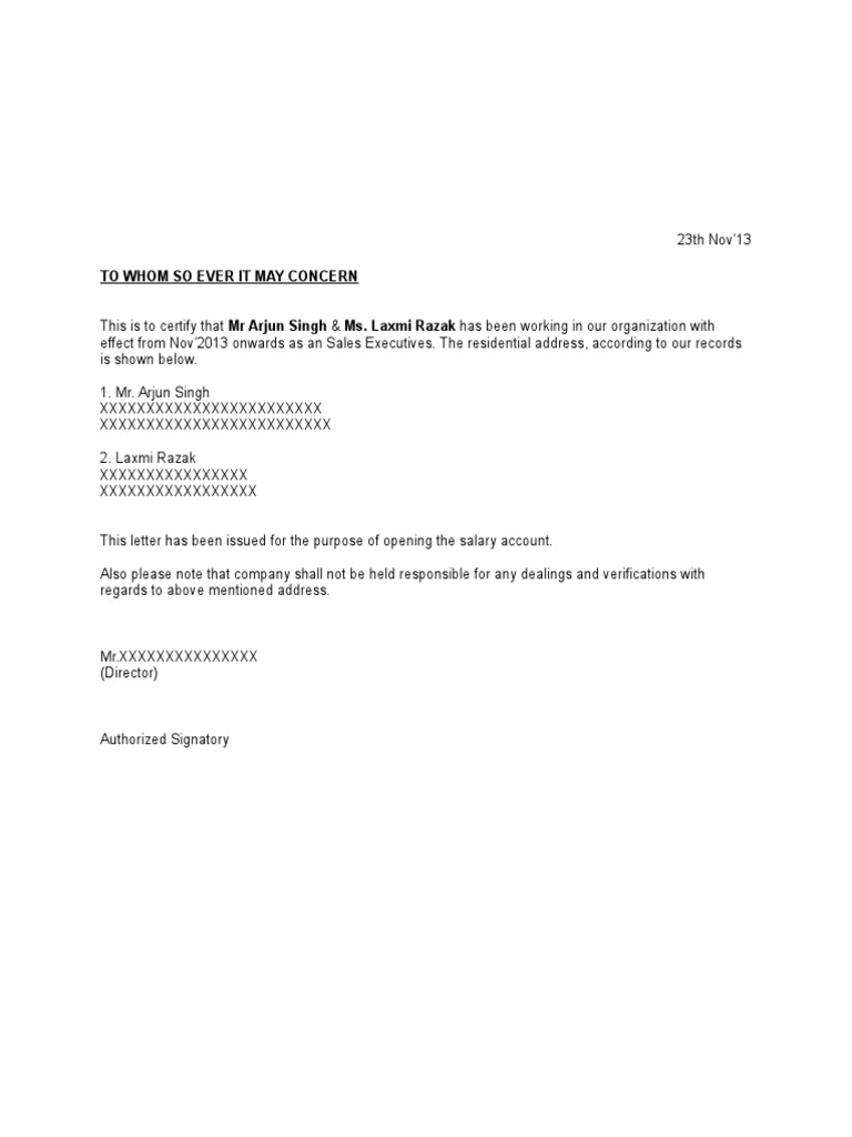 Bank Account Approval Request Letter | PDF