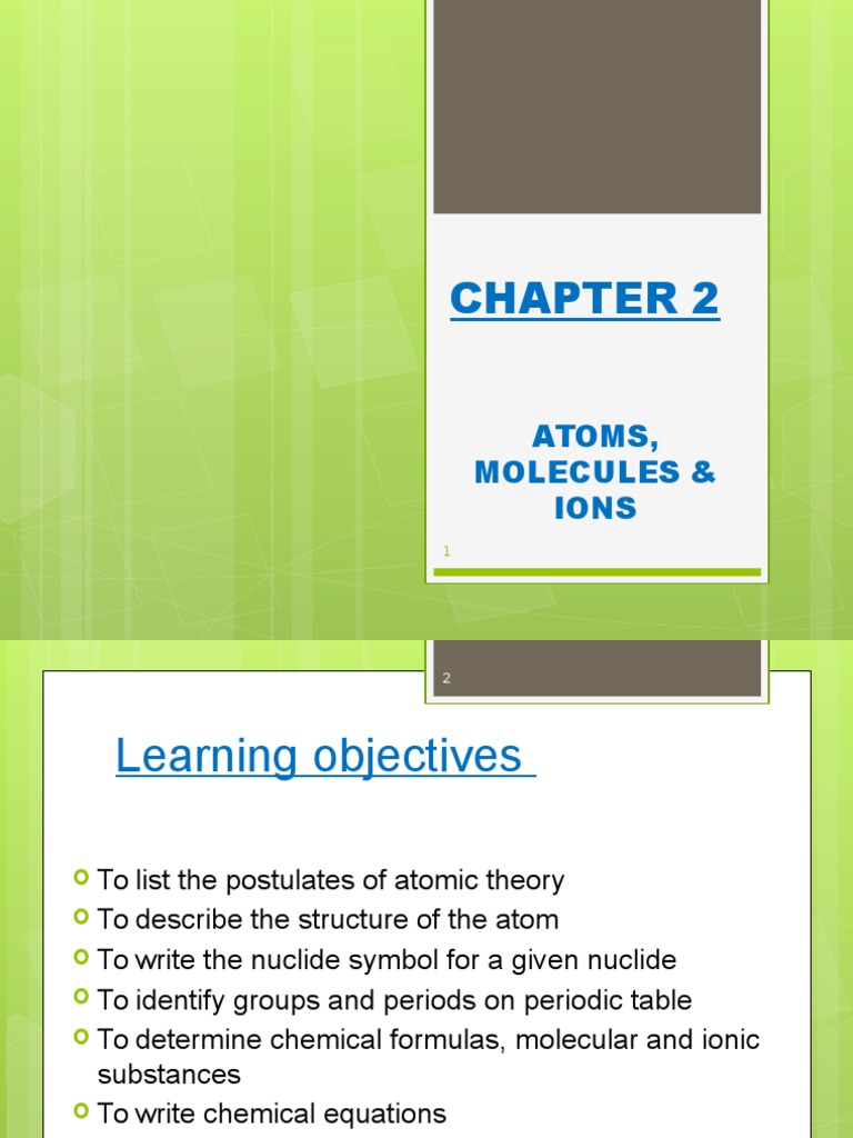 Chapter 2 - Atoms Molecules and Ions | Download Free PDF | Nuclear ...