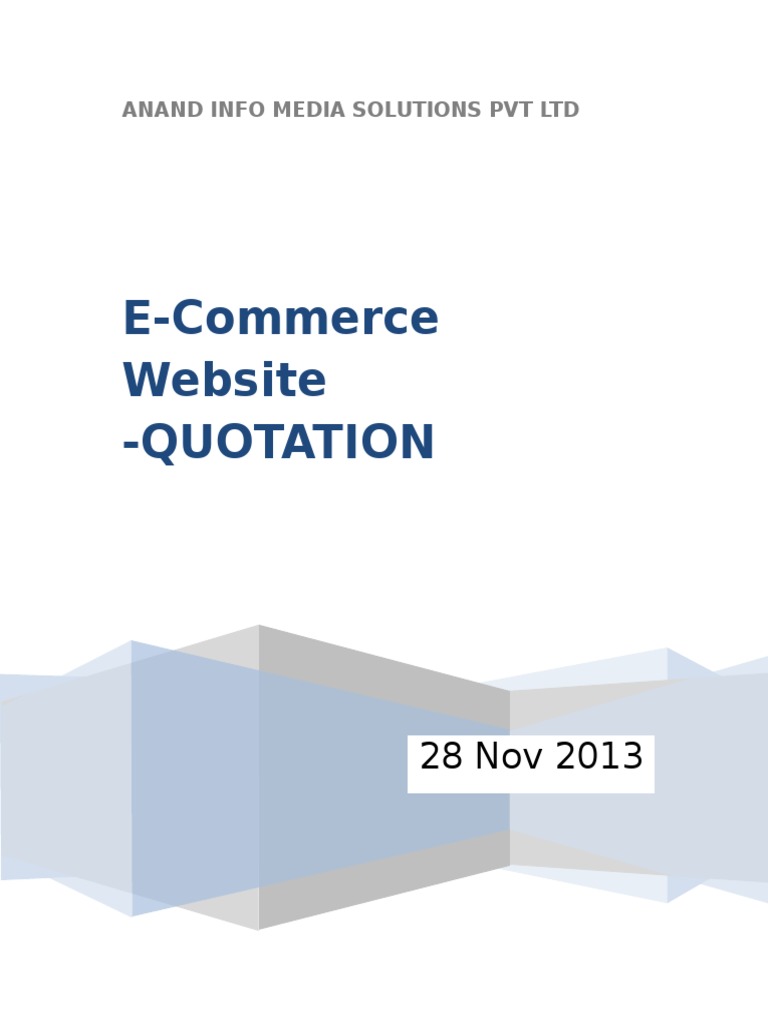E-Commerce Website Quotation Sample | PDF | Business | Finance & Money ...