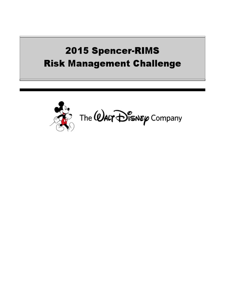 Risk Management Case Study | The Walt Disney Company | Walt Disney ...