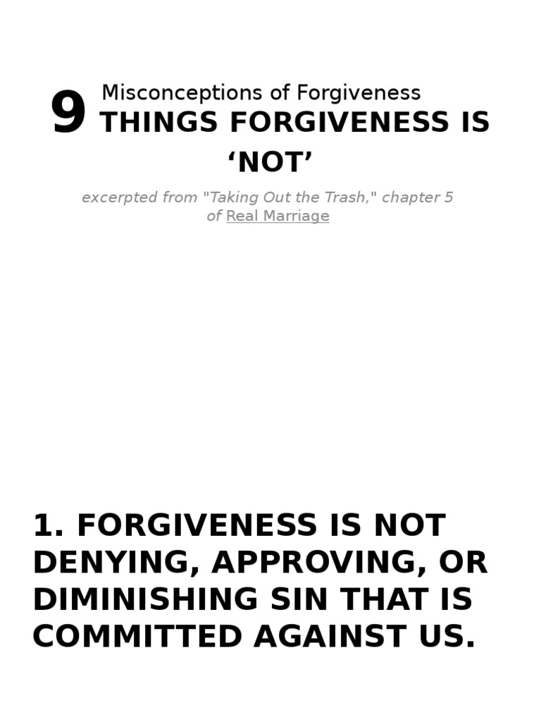 9 Things Forgiveness Is Not' | PDF | Forgiveness | Repentance