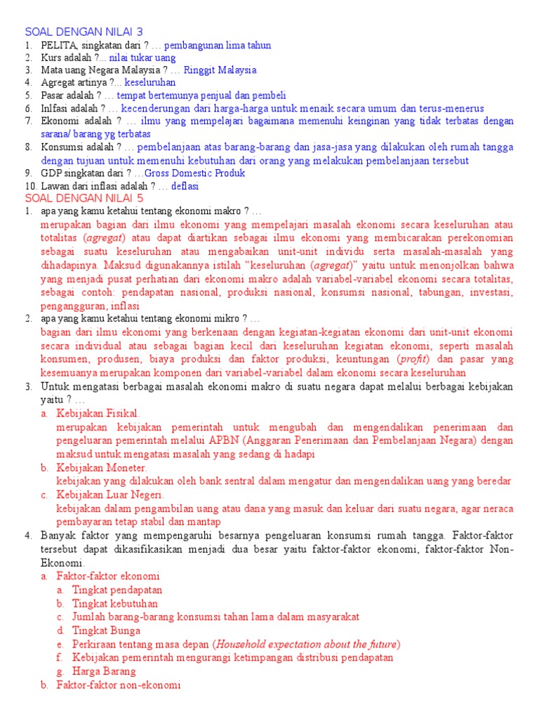 Soal Uts Pengantar Ekonomi Makro | PDF