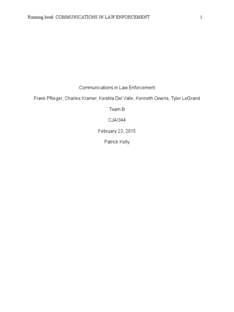 Effective Communication in Law Enforcement | PDF | Leadership | Police