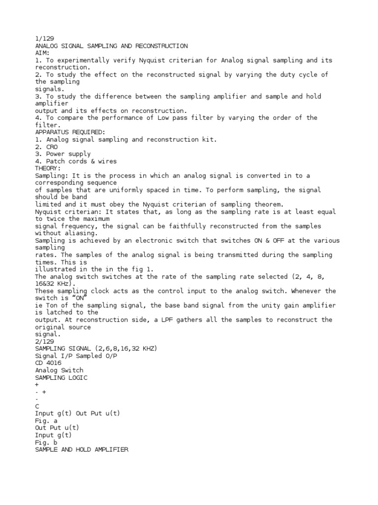 ECE Lab VII Sem Lab Report | PDF | Frequency Modulation | Sampling (Signal Processing)