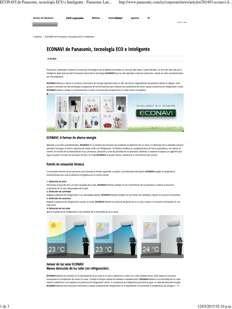 ECONAVI de Panasonic, Tecnología ECO e Inteligente - Panasonic Latin ...