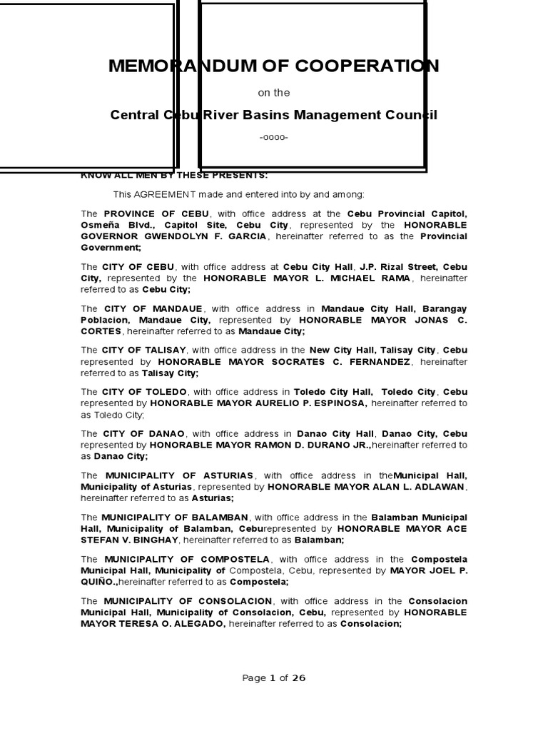 MEMORANDUM OF COOPERATION updated.doc | Water Resources | Sustainability