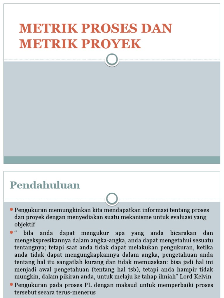 Metrik Proses Dan Metrik Proyek | PDF