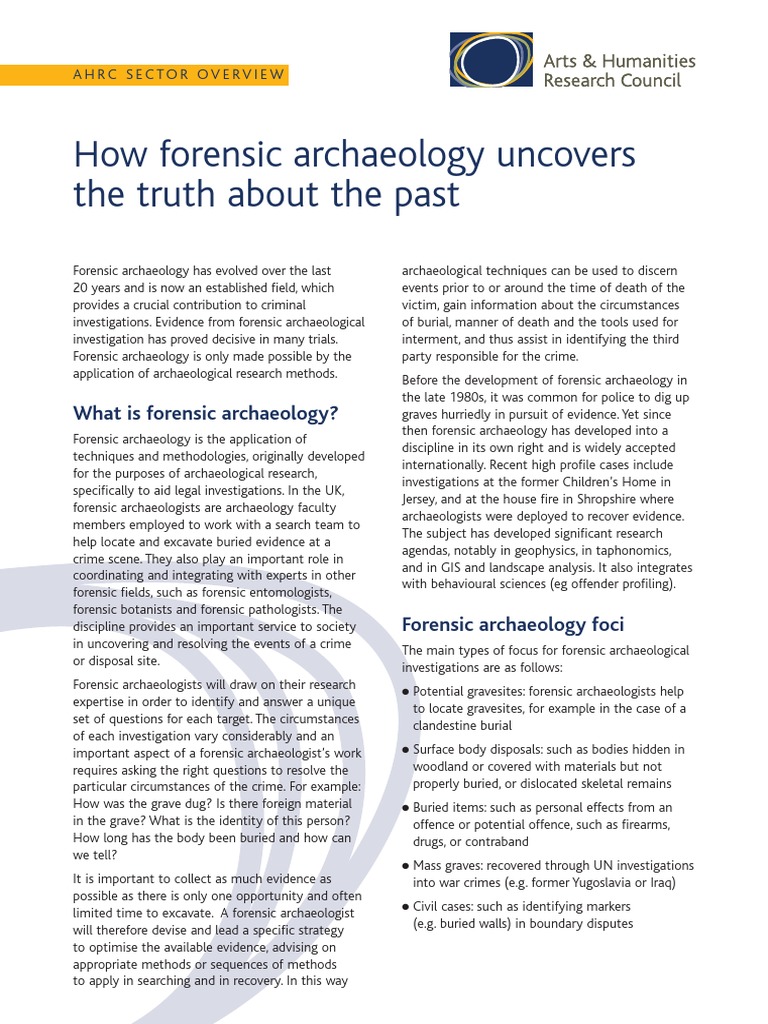 How Forensic Archaeology Uncovers | Archaeology | Forensic Science
