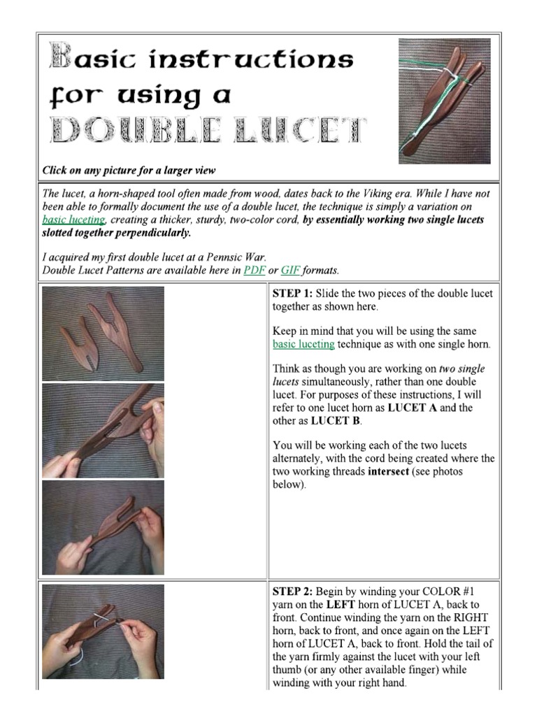 How To Use A Double Lucet PDF | PDF