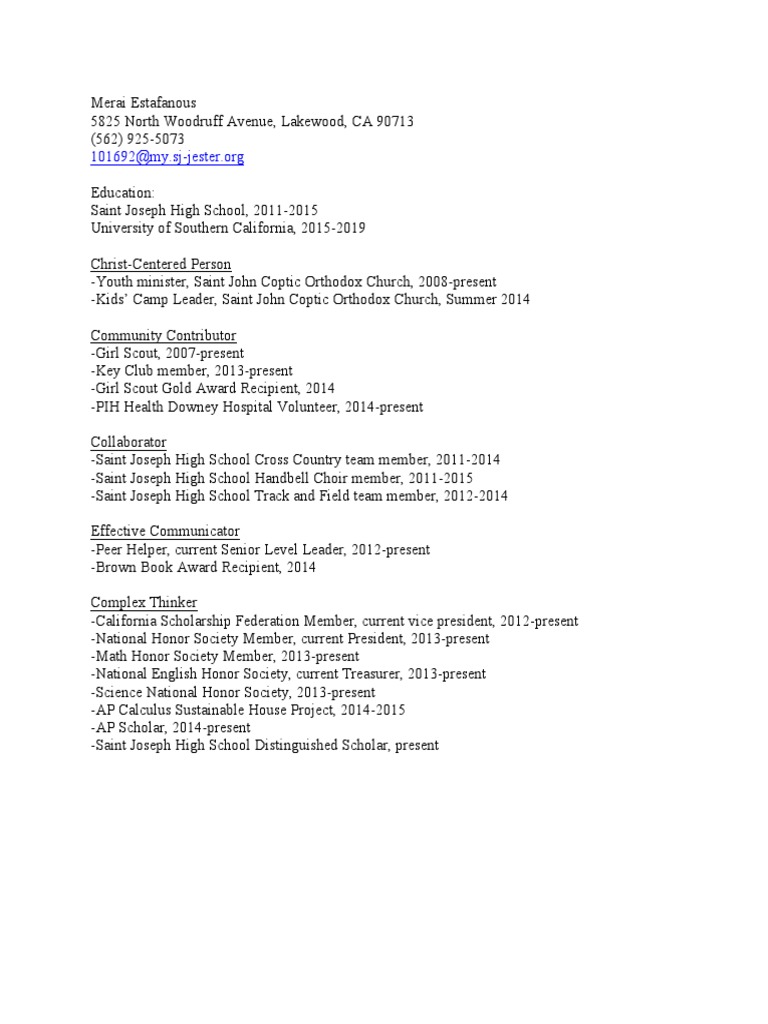 Senior Capstone Resume | PDF