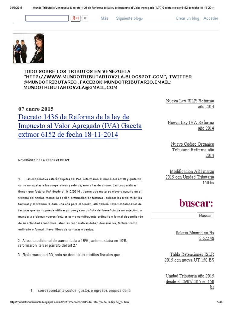 Reforma IVA Venezuela 2014 | PDF | Impuestos | Factura