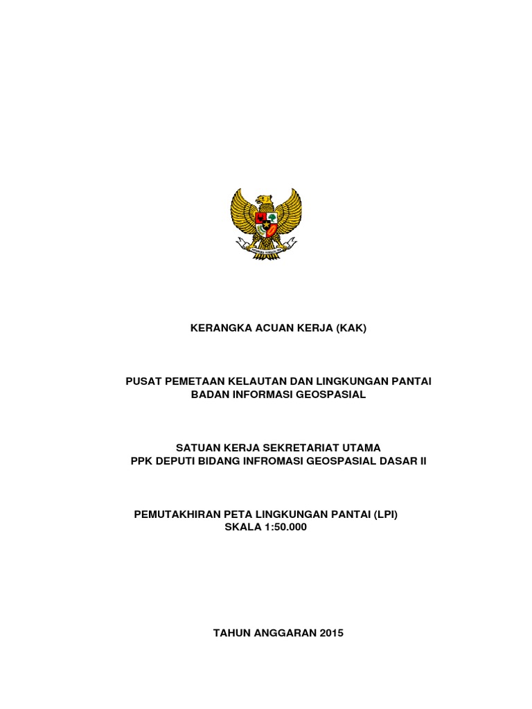 KAK Pemutakhiran Peta LPI 50k PDF | PDF